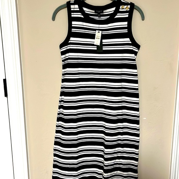 Talbots | Dresses | Talbots Petites Blue And White Striped Sleeveless ...